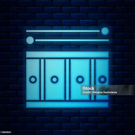 벽돌 벽 배경에 고립 된 드럼 스틱 아이콘빛나는 네온 드럼 음악 기호입니다 악기 기호입니다 벡터 일러스트레이션 노래에 대한 스톡 벡터 아트 및 기타 이미지 Istock