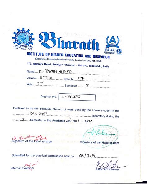 Workshop Lab Record Pdf