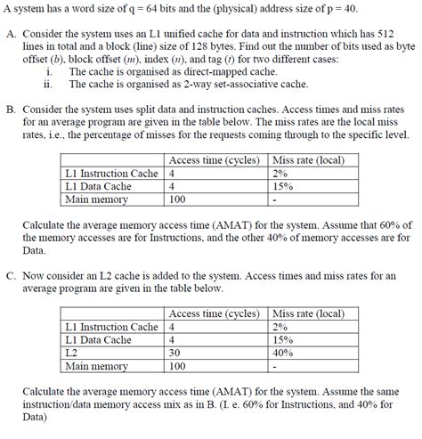 solved a system has a word size of q 64 bits and the