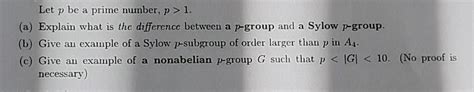 solved let p be a prime number p 1 a explain what is the