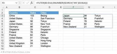 Excel Functions FILTER