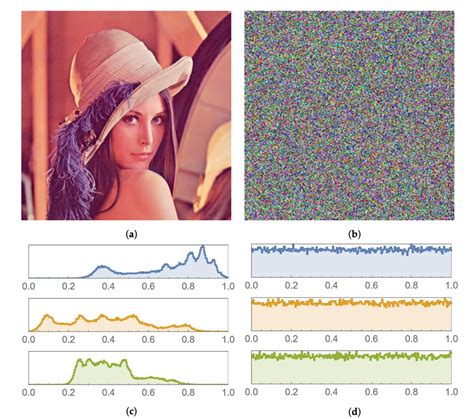 7 example of comparison between encrypted lena image and plain lena