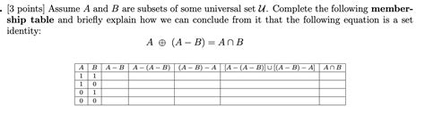 Solved Points Assume A And B Are Subsets Of Some Chegg