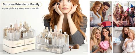 Dasiton Makeup Organizer With Drawers And Rotating Makeup