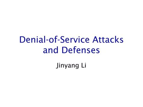 Ppt Denial Of Service Attacks And Defenses Powerpoint Presentation Free Download Id 6875363