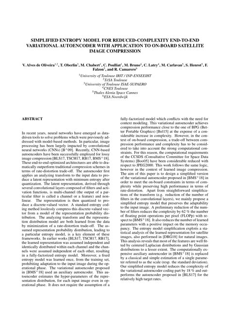 Pdf Simplified Entropy Model For Reduced Complexity End To End