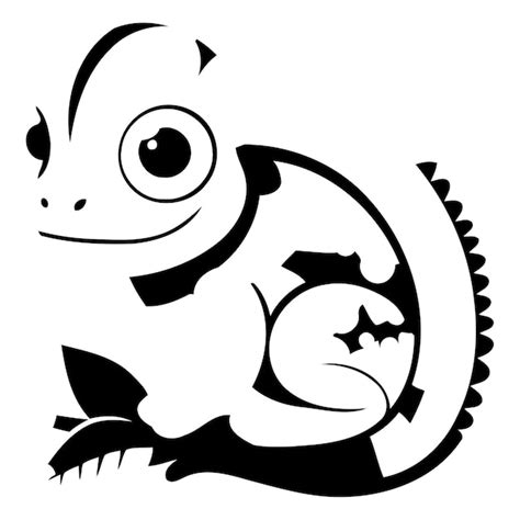 귀여운 만화 카멜레온 터 일러스트레이션은 색 배경에 고립되어 있습니다 프리미엄 벡터