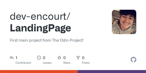 GitHub Dev Encourt LandingPage First Main Project From The Odin Project
