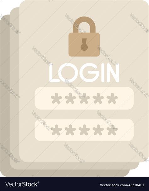 Login Password Icon Flat Page Log Royalty Free Vector Image