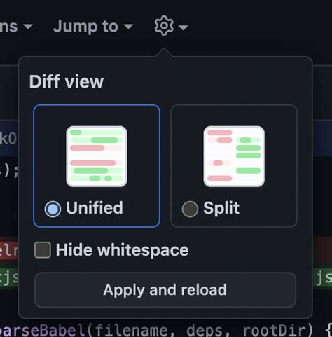 One Click Diff Options Doesn T Apply As Default Issue Refined Github Refined Github
