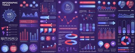 인포 그래픽 요소 데이터 시각화 벡터 디자인 차트 다이어그램 타임 라인 및 워크플로 프리미엄 벡터
