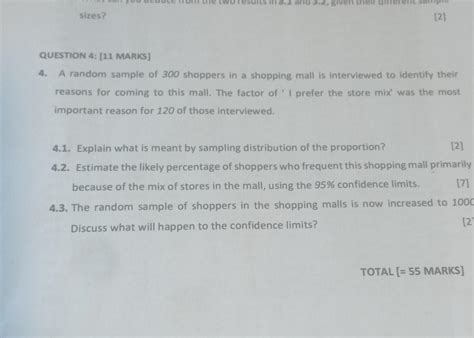 Solved Question 4 [11 Marks] 4 A Random Sample Of 300