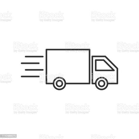 배달 트럭 기호 플랫 스타일에 아이콘입니다 흰색 절연 배경에 밴 벡터 일러스트 화물 자동차 사업 개념입니다 교통수단에 대한 스톡 벡터 아트 및 기타 이미지 Istock