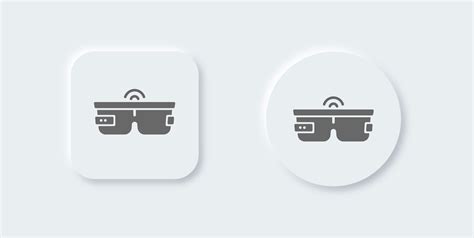 Smart Goggles Solid Icon In Neomorphic Design Style Future Technology