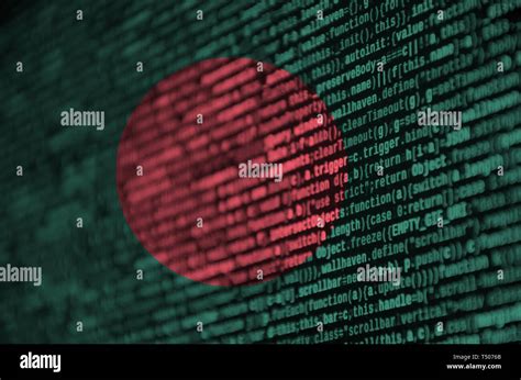 bangladesh flag is depicted on the screen with the program code the