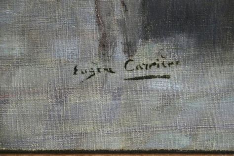 Eugène Carrière Figures In The Street Evening 19th Century Oil
