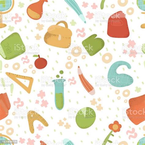 원활한 학교 패턴 학교로 돌아갑니다 학교 항목 및 요소와 배경 배낭 과 교육 용품 펜 연필학교 배경 학교 낙서 엘레멘트 0명에