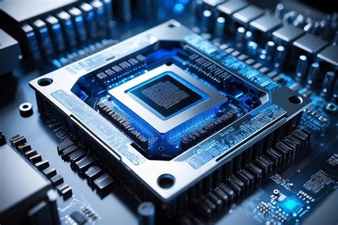 Premium Photo Futuristic Technology Cool Blue Image Of A Computer Cpu