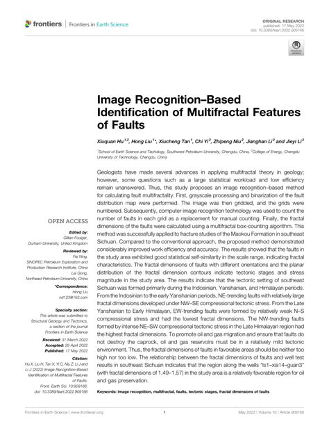 Pdf Image Recognition Based Identification Of Multifractal Features Of Faults