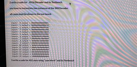 Solved 2write A Code For 4x16 Decoder And Its Testbench