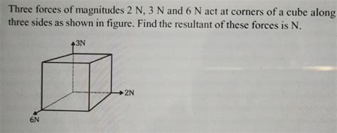 [answered] Three Forces Of Magnitudes 2 N 3 N And 6 N Act At Corners Of Kunduz