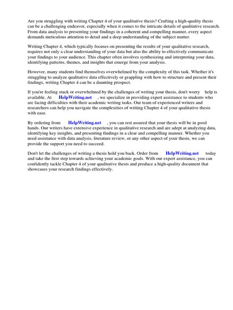 Chapter 4 Thesis Example Qualitative Download Free Pdf Qualitative