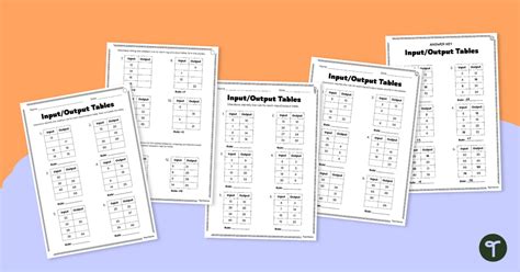 Input Output Tables Worksheets Teach Starter