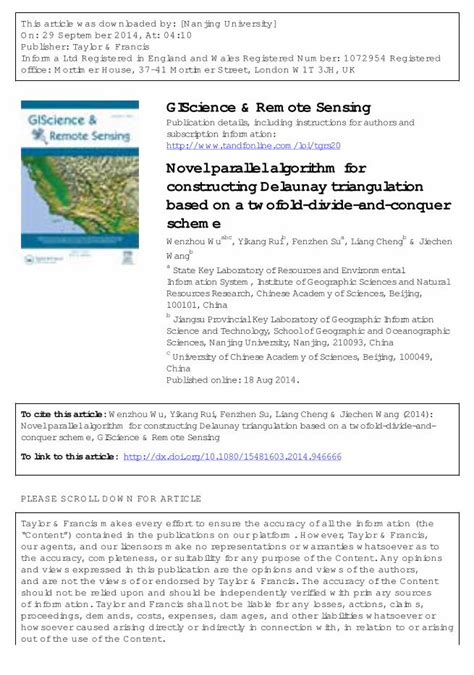 Pdf Novel Parallel Algorithm For Constructing Delaunay