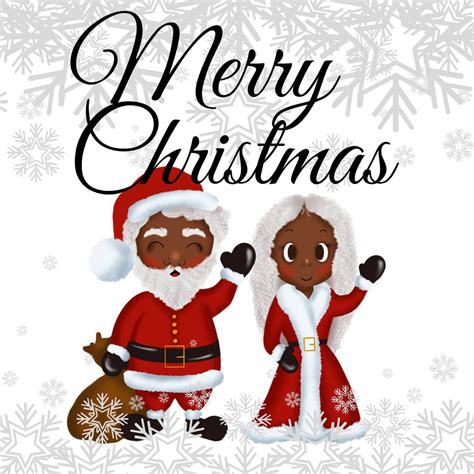 Black Santa And Mrs Claus Christmas Card Wakuda