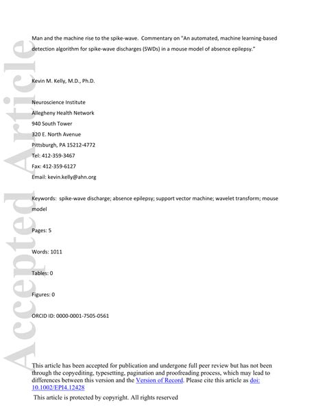 Pdf Man And The Machine Rise To The Spike‐wave Commentary On An Automated Machine Learning