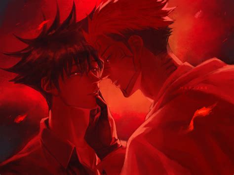 Fushiguro Megumi And Ryoumen Sukuna Jujutsu Kaisen Drawn By Marrbl