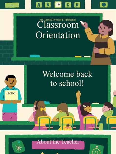 Classroom Orientation Educational Presentation In Green And Yellow