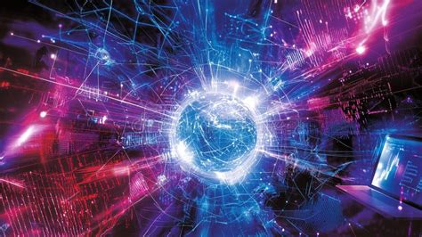 Abstract Representation Of Digital Data Flow And Connectivity In A Futuristic Virtual