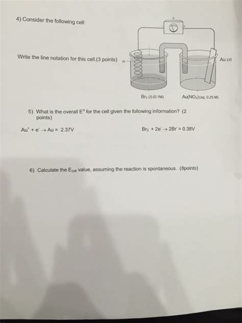 solved consider the following cell write the line notation