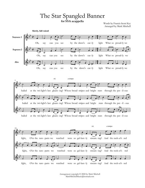 The Star Spangled Banner Piano Vocal And Guitar Chords Sheet Music