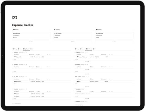 Expense Tracker Free Notion Template
