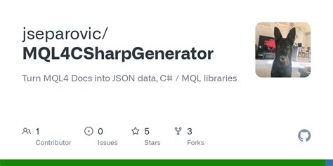 GitHub Jseparovic MQL CSharpGenerator Turn MQL Docs Into JSON Data C MQL Libraries