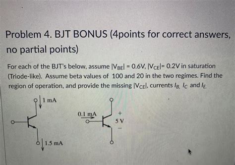 solved problem 4 bjt bonus 4points for correct answers no