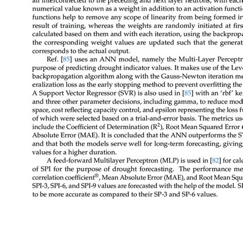 Summary Of Works On Deep Learning Models In Drought Prediction