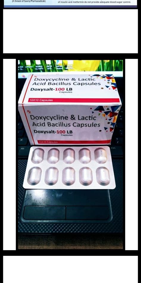 Doxysalt Doxycyclin Lactic Acid Bacillus Mg Capsules At Strip Pharmaceutical Capsules