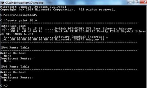 Route Command In Windows Server 2008