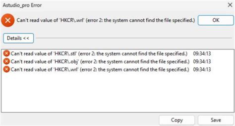 Cant Read Value Of Hkcrobj Stlwrl Error 2 The System Cant