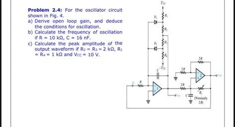 Solved Problem 24 For The Oscillator Circuit Shown In Fig