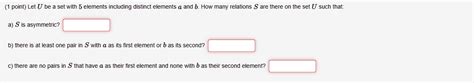 Solved Point Let U Be A Set With Elements Including Chegg Com