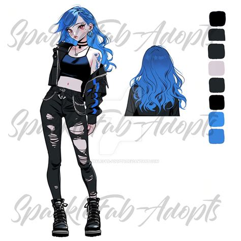 Blue Goth Girl Ai Adopt 04 Open By Sparklefab Adopts On Deviantart