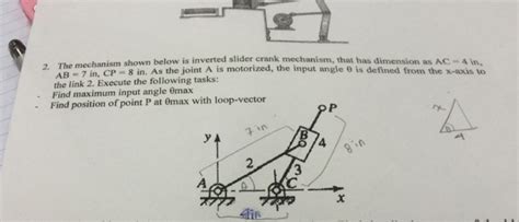 Solved The Mechanism Shown Below Is Inverted Slider Crank Chegg