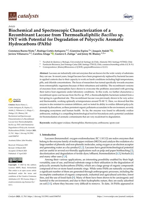 Pdf Biochemical And Spectroscopic Characterization Of A Recombinant
