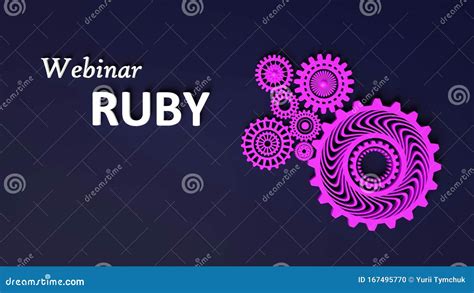 3d Illustration Of Ruby Webinar For Advertisement Design Of Purple Violet Interlocking