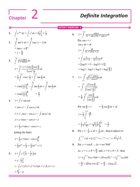 Definite Integration Solution Pdf