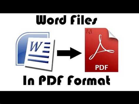How To Save Microsoft Word Documents Files In PDF Format YouTube
